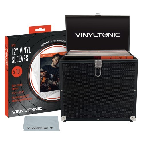 VINYLTONIC: VINYL TONIC BLACK LP CASE (WITH CLOTH & 10PK OUTER SLEEVES ...