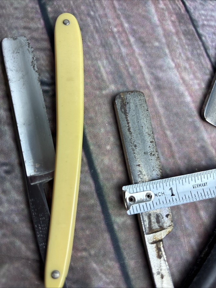 Antique Victorian Shaving Lot Leather Strap Brush Straight Razors | eBay