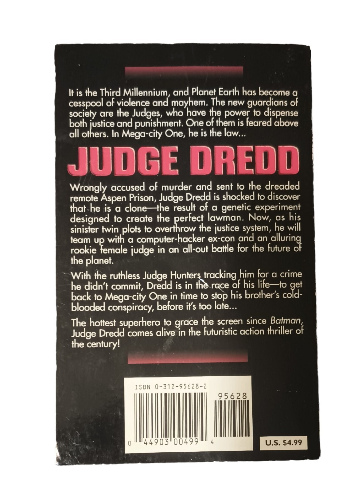 Judge Dredd Book Neal Barrett Jr. 1995 1st Movie Tie-In Sylvester ...