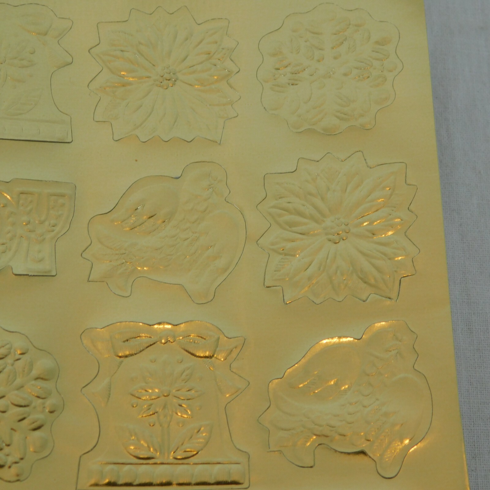 Hallmark Christmas Stickers Gold Embossed Holiday Seal Pressure ...