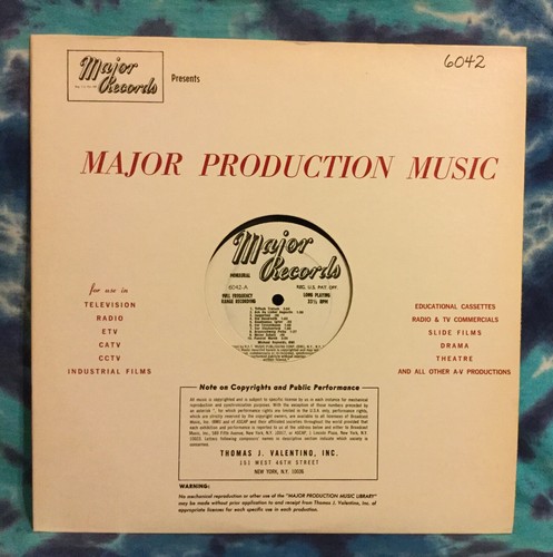 Major Production Music Library LP #6042 Rare MAJOR RECORDS Valentino | eBay