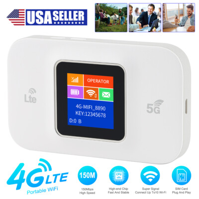 Unlocked LTE 5G Wireless WiFi Router Mobile Broadband MIFI LCD Hotspot ...