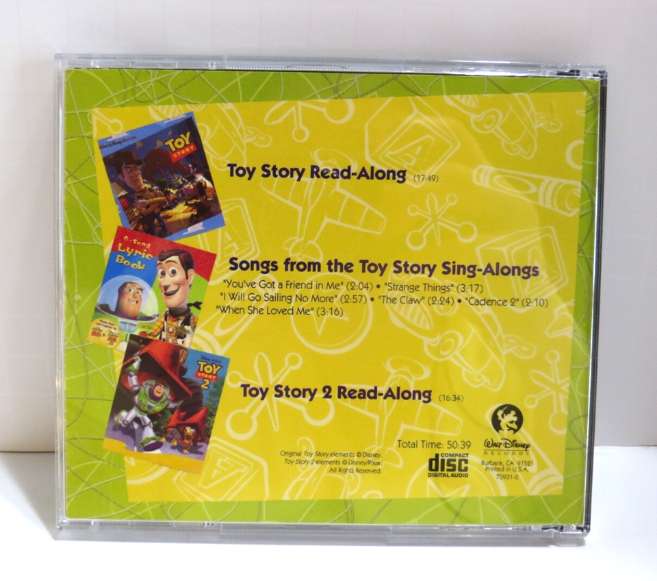 Vintage Disney Pixar Toy Story 1 & 2 Books Lyric Book Music Song CD ...