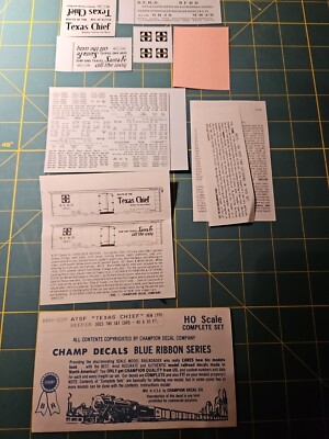CHAMP DECALS, HO SCALE, BRH-229, ATSF "TEXAS CHIEF" NEW 1990 REEFER | eBay