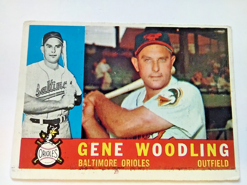 1960 Topps #190 Gene Woodling Baltimore Orioles Low Grade Stain Crease ...