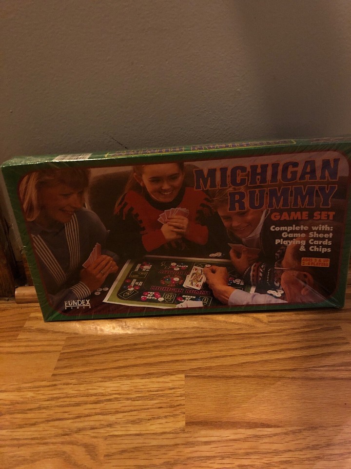 New Vintage 1994 Fundex Michigan Rummy Board Game Set Rummy Cards Chips ...