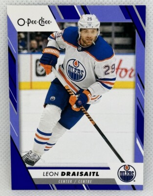 Leon Draisaitl 2023-24 O-Pee-Chee #11 Blue Border Edmonton Oilers | eBay