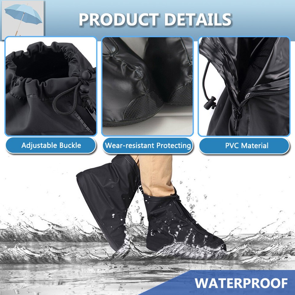 Anti-slip Reusable Rain Shoe Covers Waterproof Overshoes Boots ...