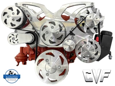 SBC Serpentine Pulley Conversion Kit ALT PS A/C Small Block Chevy 350 ...
