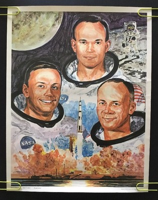 Moon Landing Commemorative Poster Vintage Space Program NASA Pin-up ...
