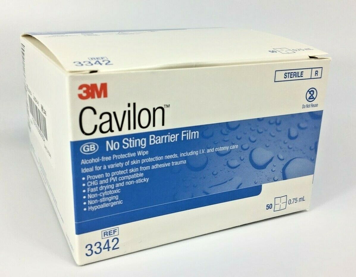 50 3M Cavilon 3342 Alcohol Free No-Sting Barrier Film Wipes Expires ...
