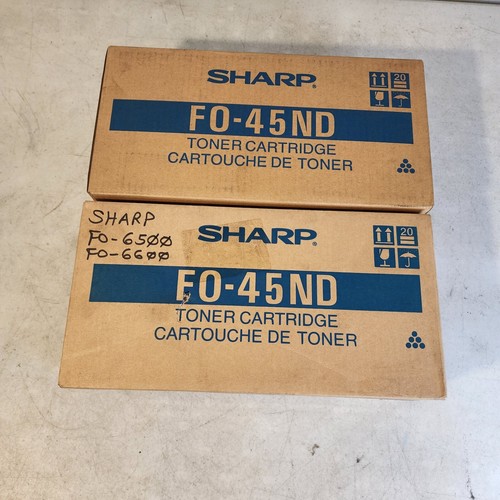Sharp FO-45ND Black Toner Cartridge for FO-4500 Lot of 2 Genuine New ...