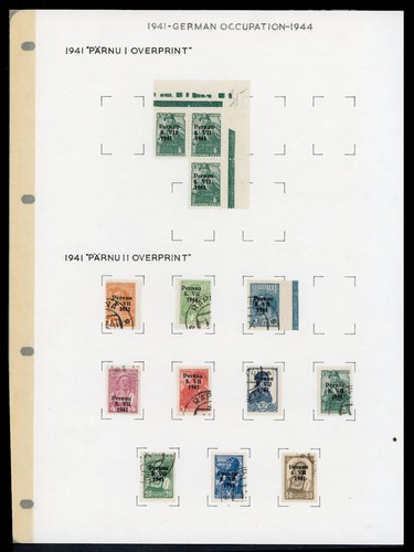 German Occ Estonia Stamps 1941 Parnu I & II O/Ps on USSR Russia incl ...