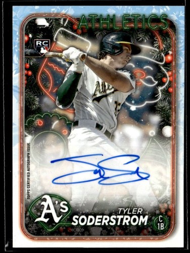 2024 Topps Holiday Autographs Tyler Soderstrom Auto Oakland Athletics # ...
