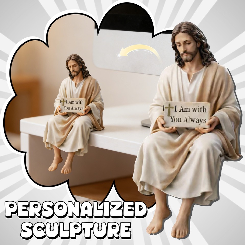 Jesus Christ Statue with "I Am with You Always" Sign, Jesus Resin Desk ...