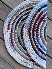 Handmade Crochet round multi colored spiral 26" Rag Rug | eBay
