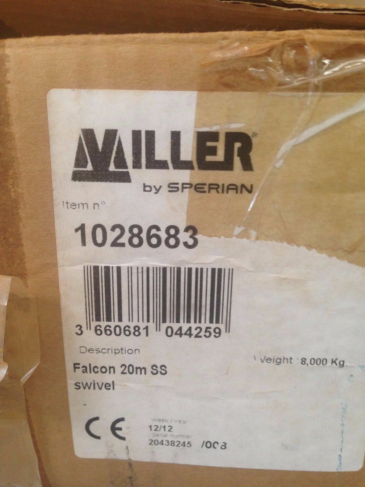 Miller Falcon 1028683 Self-retracting Lifeline 20m SS swivel Fall ...