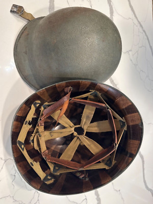 Original US WW2 Helmet - Shell & Liner - Fixed bal WWII | eBay