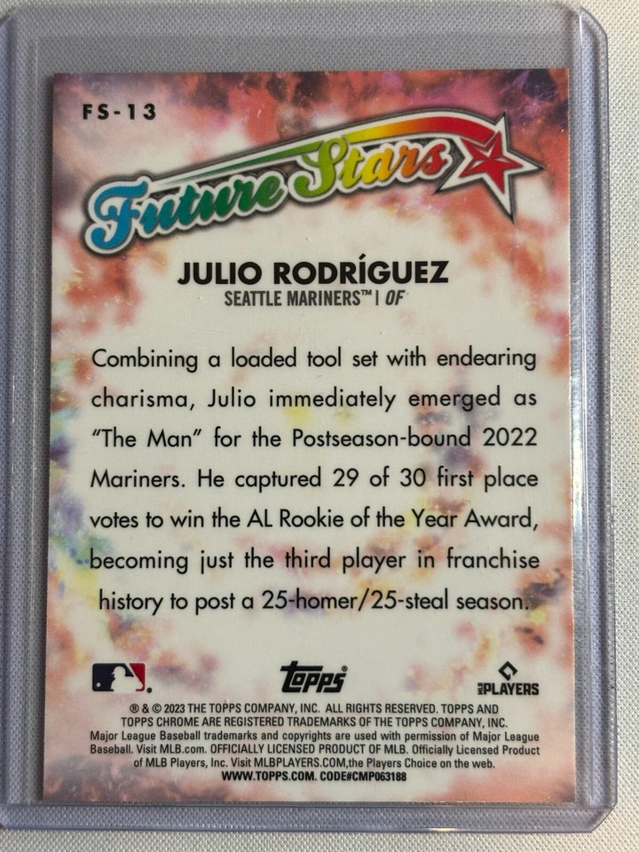2023 Topps Chrome Baseball Future Stars Refractor Insert #FS-13 Julio ...