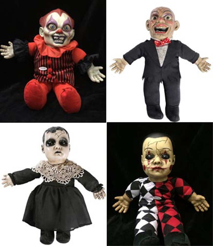 Harlequin Toy TALKING CREEPY HELLEQUIN CLOWN HAUNTED DOLL Horror Prop ...