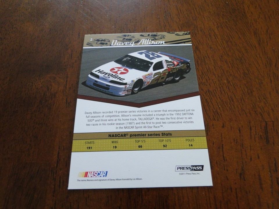 2011 Press Pass Legends Davey Allison Card #2 | eBay