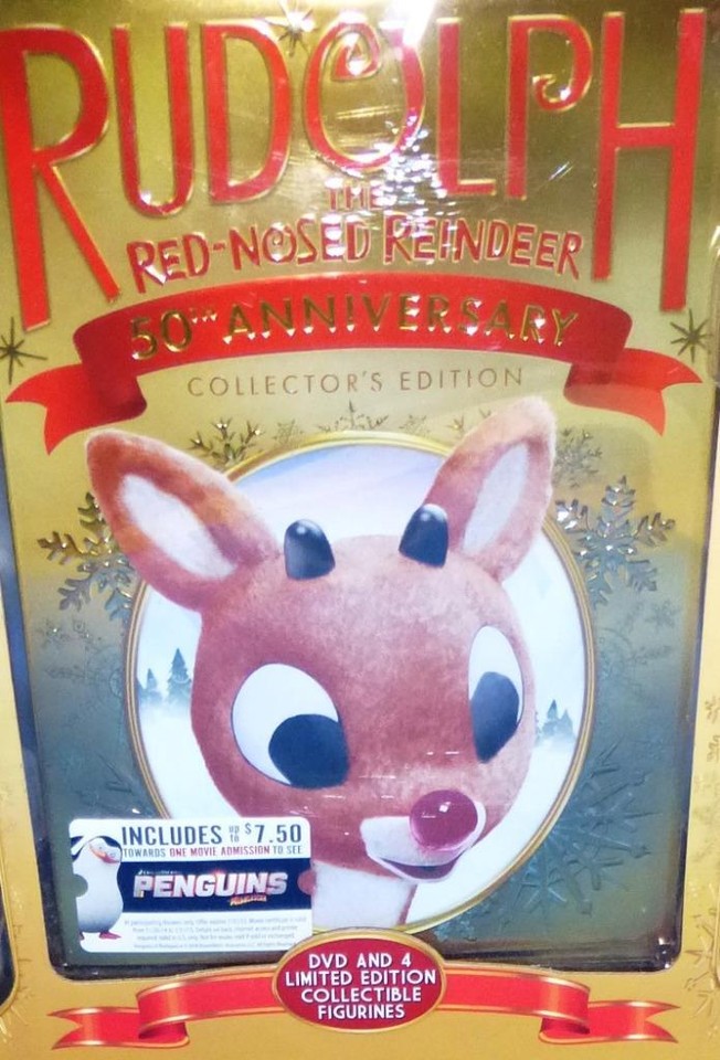 Rudolph Red Nosed Reindeer 50th Anniversary Collector DVD & 4 Figures ...