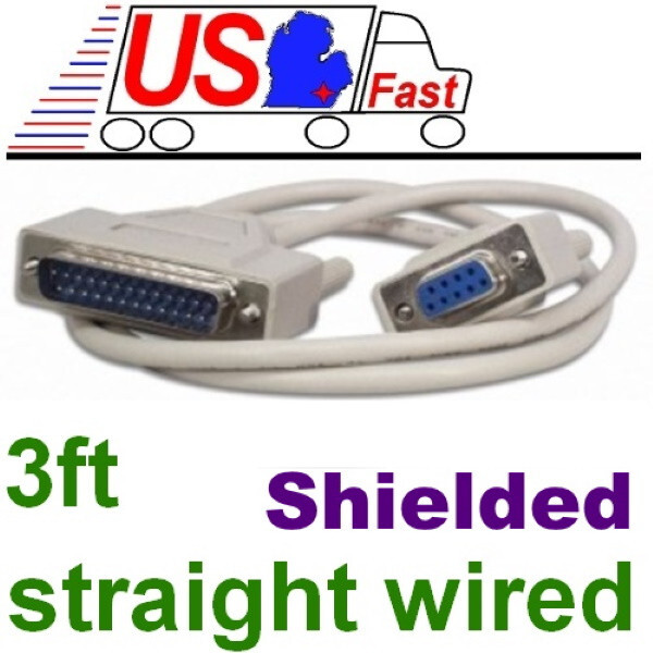 Serial Communication Cable RADWELL 10ft DB9 Female To DB25 Male Null ...