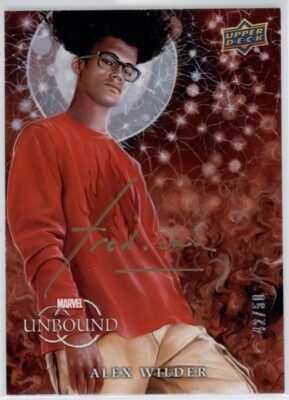 ALEX WILDER 2021 Upper Deck Marvel Unbound Gold Auto 42/50 Fred Leroy ...