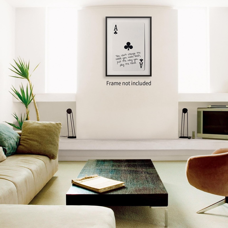 XSCQ Funky Black and White Lucky Ace Poker Canvas Wall Art 16"L x 12"W ...