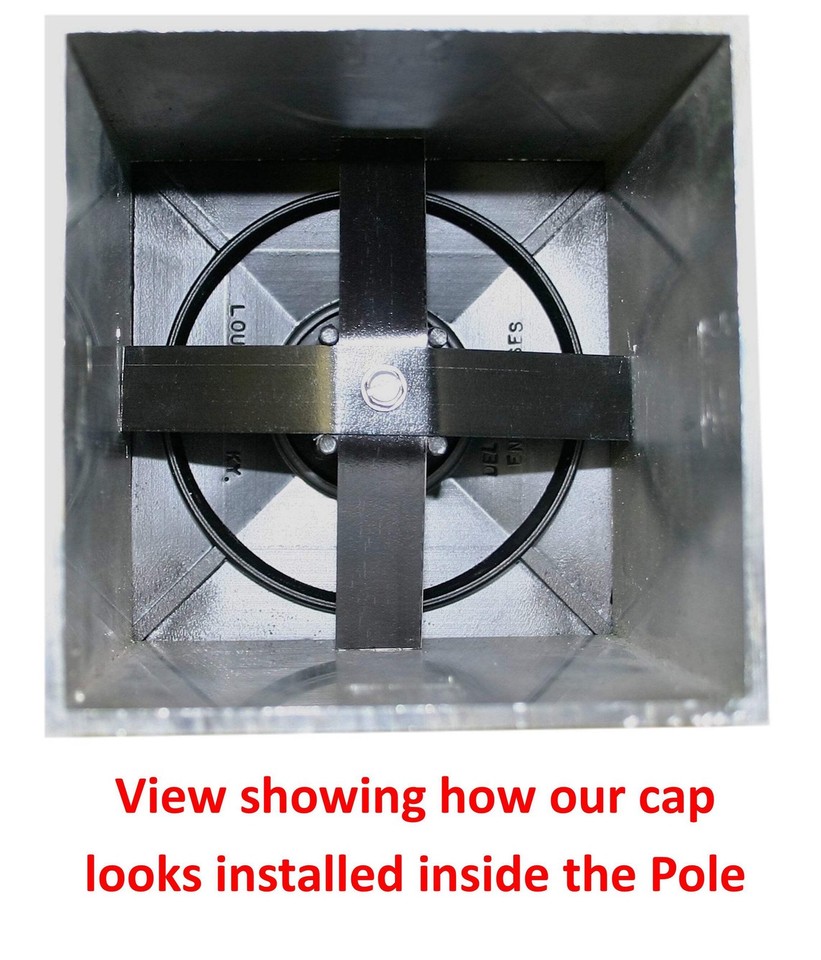 Deltech Manufacturing 4" Square Light Pole Top Cap- Black Plastic | eBay
