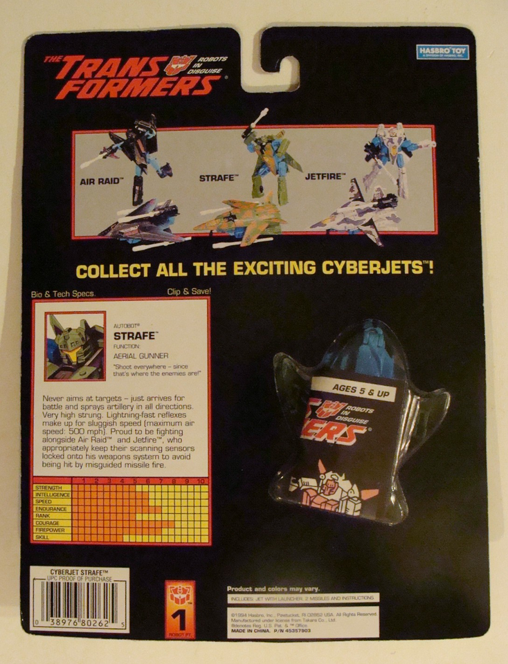 1994 Transformers Cyberjets Generation 2/G2 ~Strafe~..BRAND NEW..SEALED ...