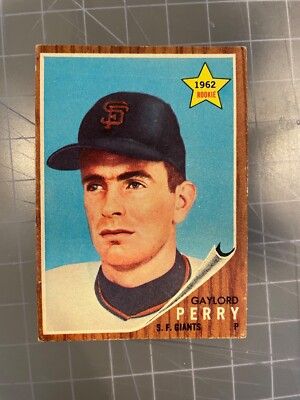 1962 TOPPS #199 GAYLORD PERRY SAN FRANCISCO GIANTS ROOKIE BASEBALL CARD ...