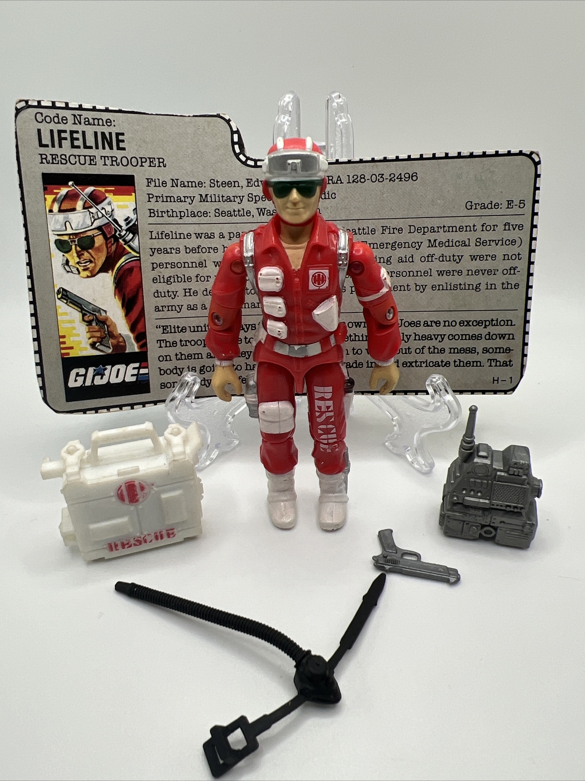 1986 GI JOE LIFELINE v1 100% COMPLETE WITH FILE CARD | eBay