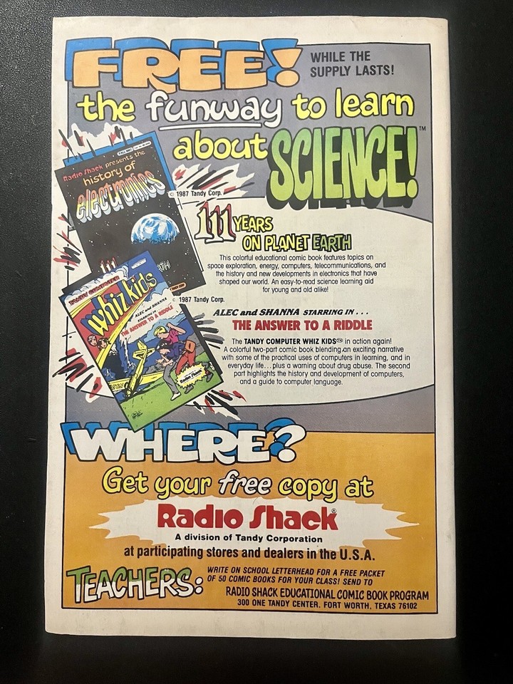 The Tandy Computer Whiz Kids 1987 Comic Book Old Vintage Radio Shack ...