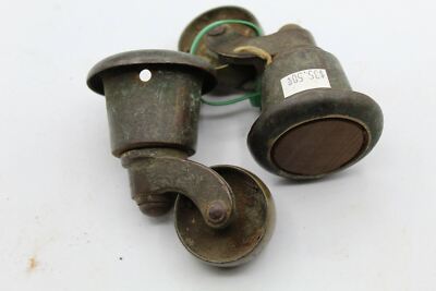(2) Antique 1800s Brass Cup Casters Salvage J.W Lewty's Patent British ...