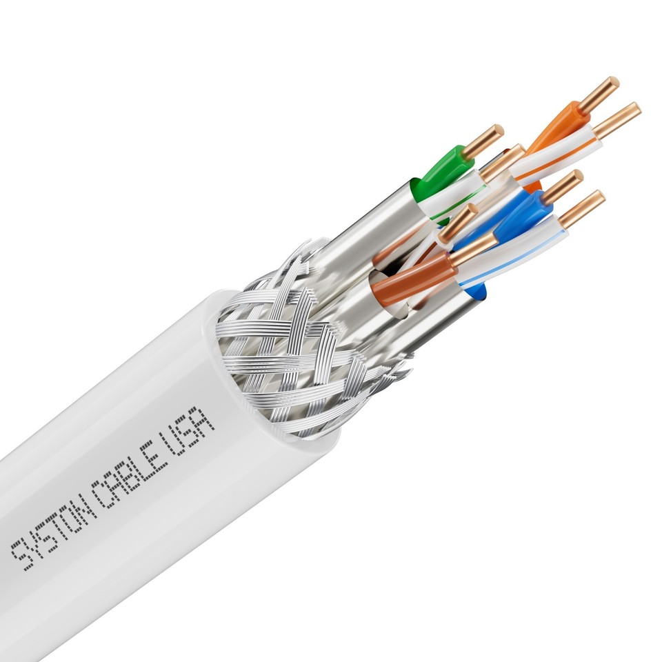 Syston Cat 8 Ethernet Bulk Cable 2000MHz 2GHz 40GB S/FTP 22 AWG 4 Pair ...