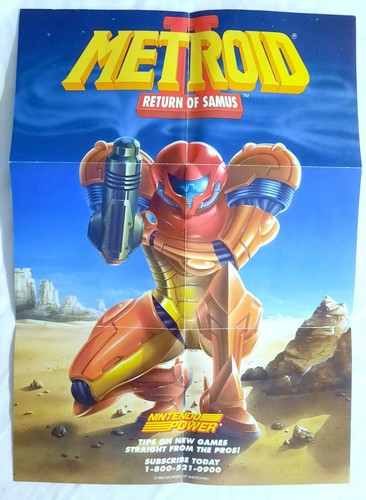Metroid II Return Of Samus 1991 Game Boy Nintendo Power Poster DMG-USA ...