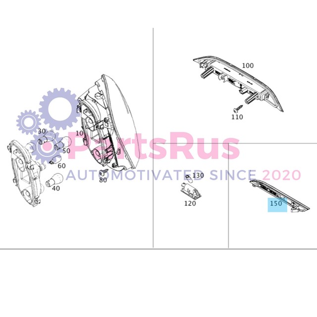 Genuine Smart FORTWO Rear Lamp Combination Reflector Right/passenger ...