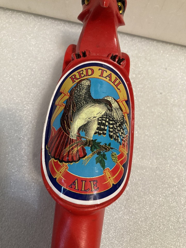 MENDOCINO BREWING RED TAIL ALE RED HAWK draft beer tap handle ...