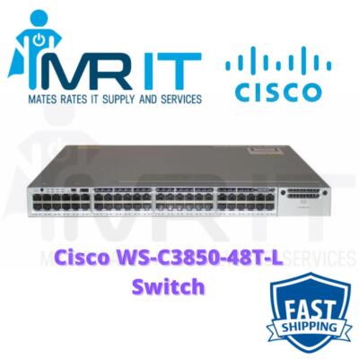 CISCO Catalyst 3850 Series 48 Port PoE+ Switch WS-C3850-48T-L V02 With ...