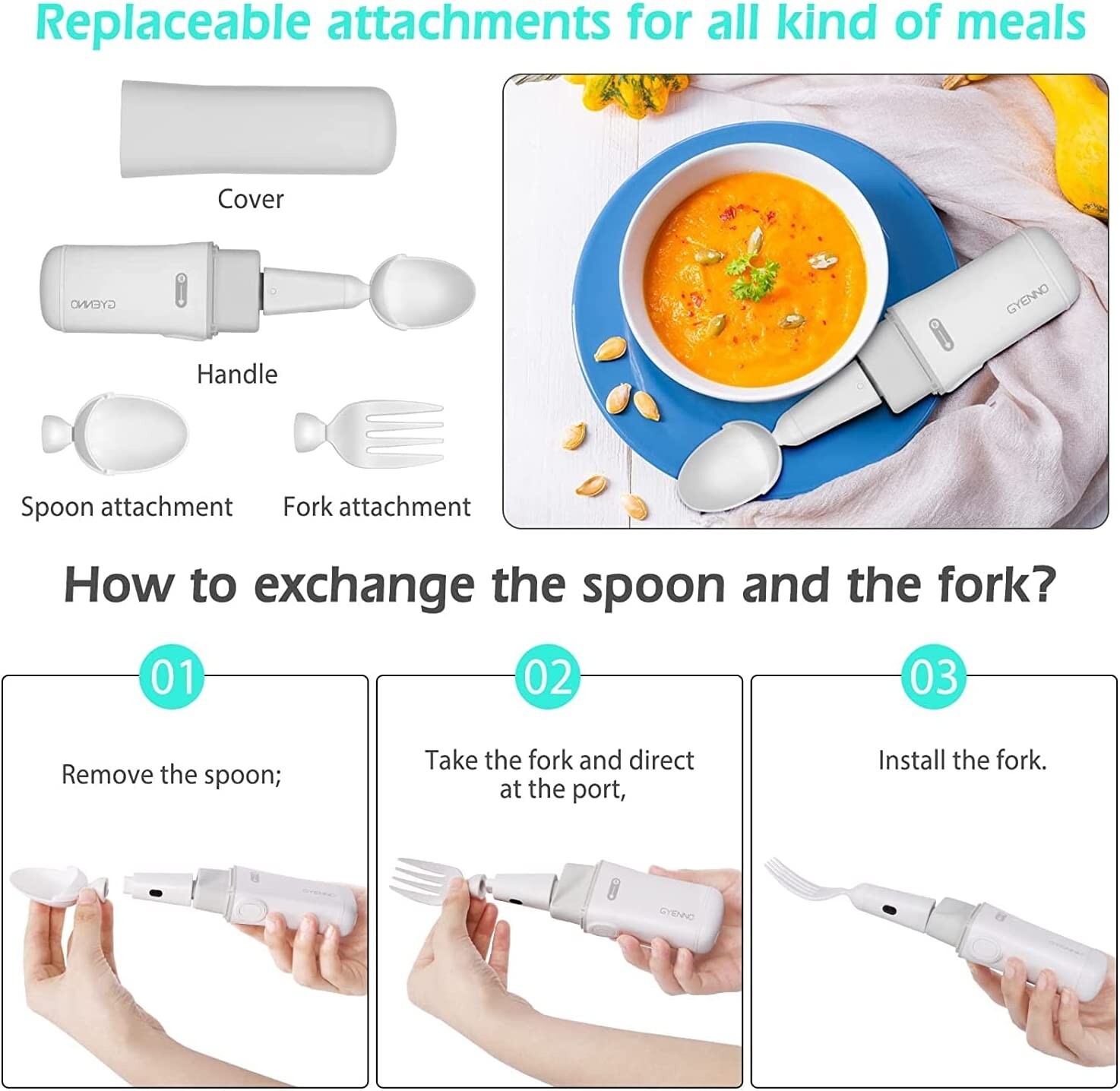Steady Spoon/Fork Assistive Device - Tremor/Shaking Spoon - Eating ...