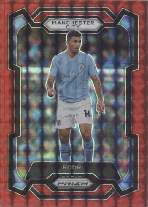 2023-24 Panini Prizm Premier League - Rodri #5 Red Mosaic Prizm for ...