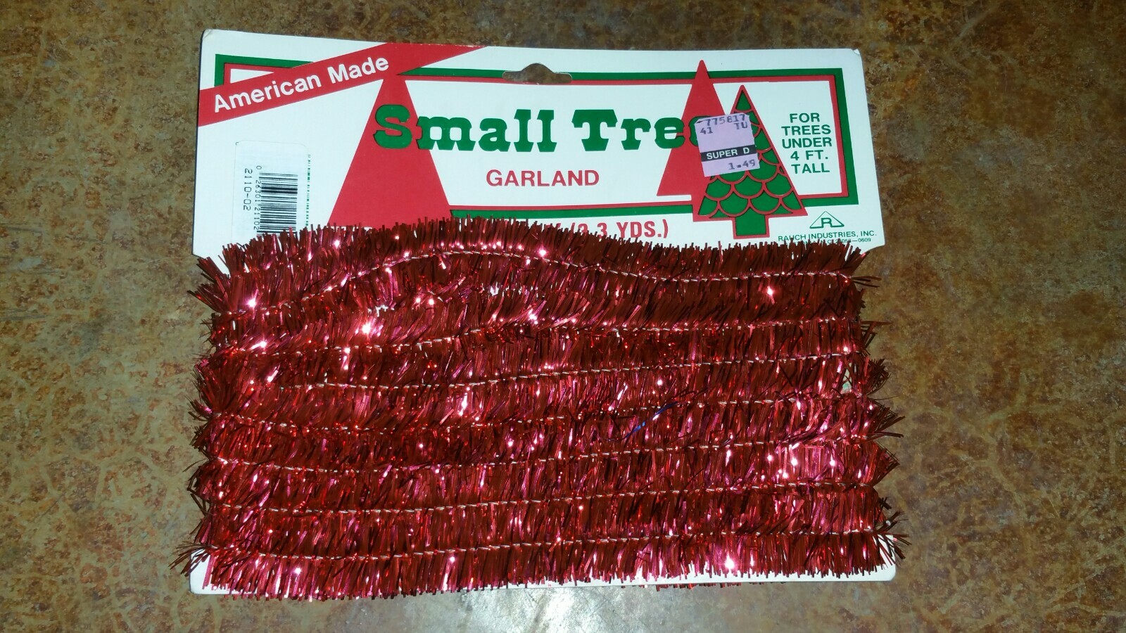 NEW VINTAGE RAUCH RED FEATHER TINSEL SMALL TREE GARLAND 3.3 YDS ...