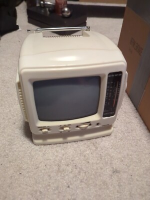 SPECTRA 52-BWR-W 5” Portable B&W Television TV AM/FM Radio Tested Works ...