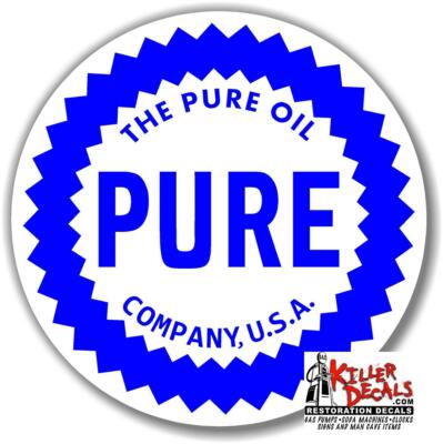 6" PURE MADE IN USA GASOLINE GAS PUMP OIL TANK DECAL | eBay