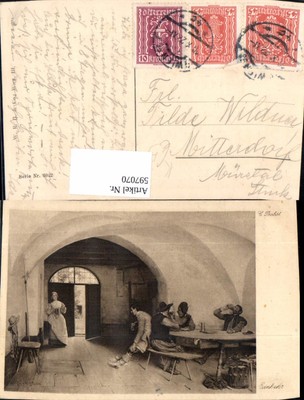 597070,Künstler Ak Karl Probst Einkehr Gastwirtschaft Männer Trinken ...