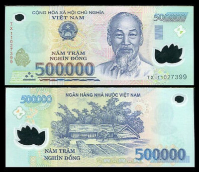 Vietnam Dong 1.5 Million (3 x 500,000) USA Seller - Uncirculated - COA ...