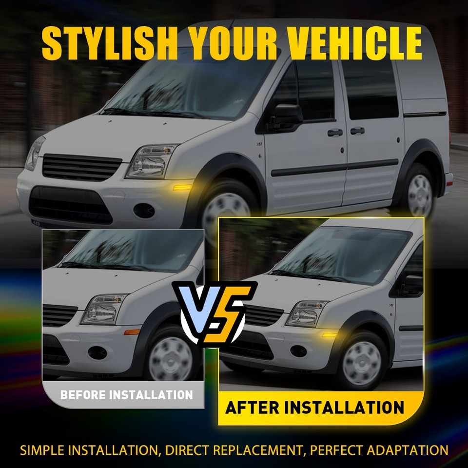 Front Amber LED Side Marker Light Lamp Smoked For 2010-2013 Ford ...