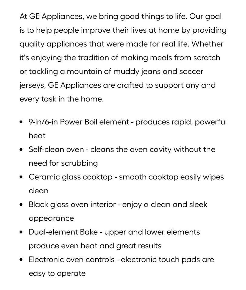 ⚡️QUIK SHIP⚡️GE 30” Drop-In Electric Range 4 Elements & Self-Clean💥 ...