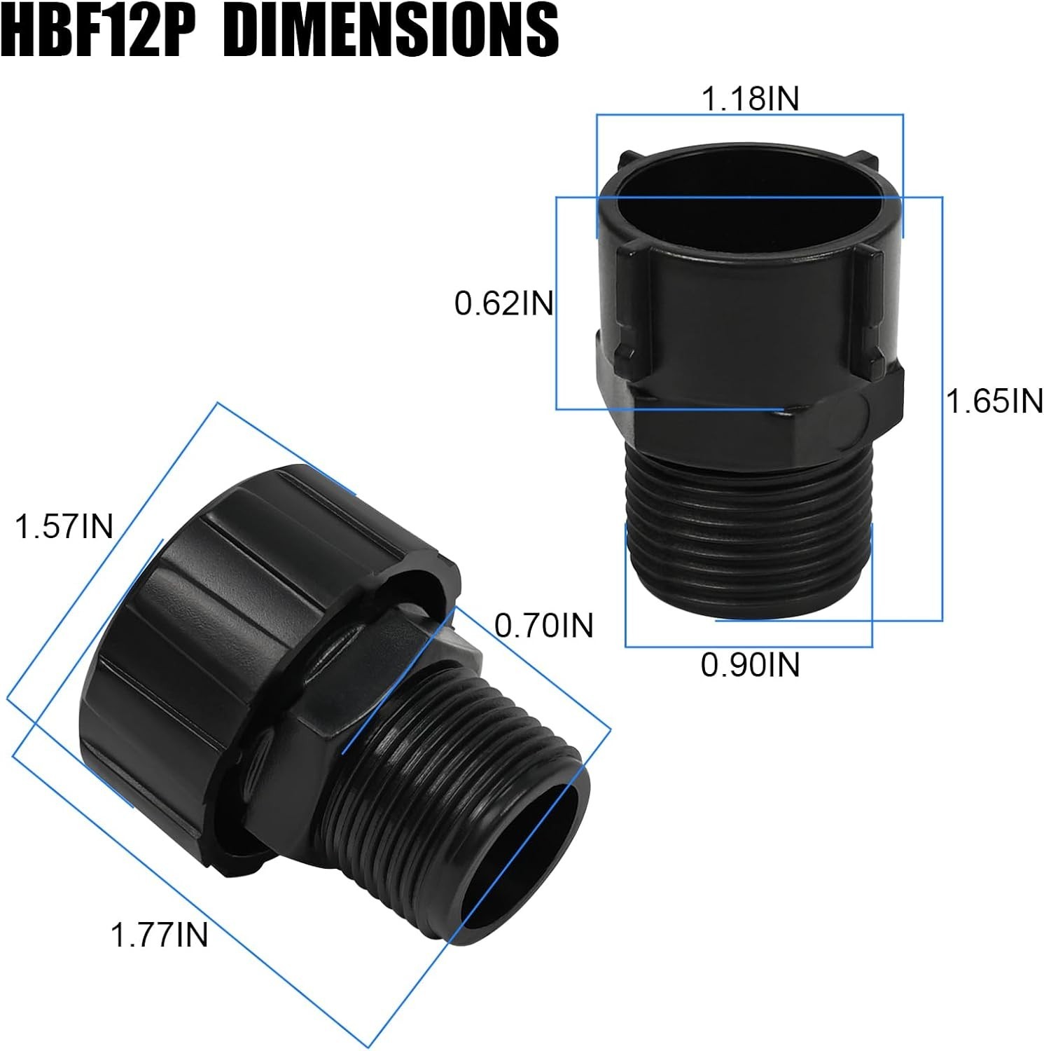 HBF12P 3/4" NPT Hydraulic Breather Cap Poly Vent Plug for Hydraulic ...